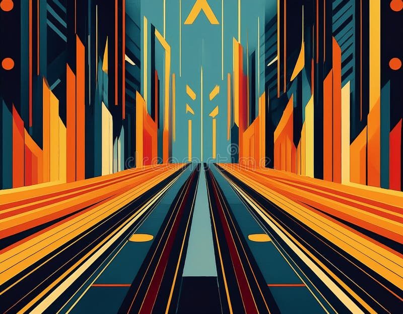 Retro Futuristic Background in a Dynamic Design Stock Photo - Image of ...