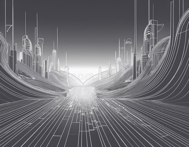 Retro Futuristic Background in a Dynamic Design Stock Photo - Image of ...