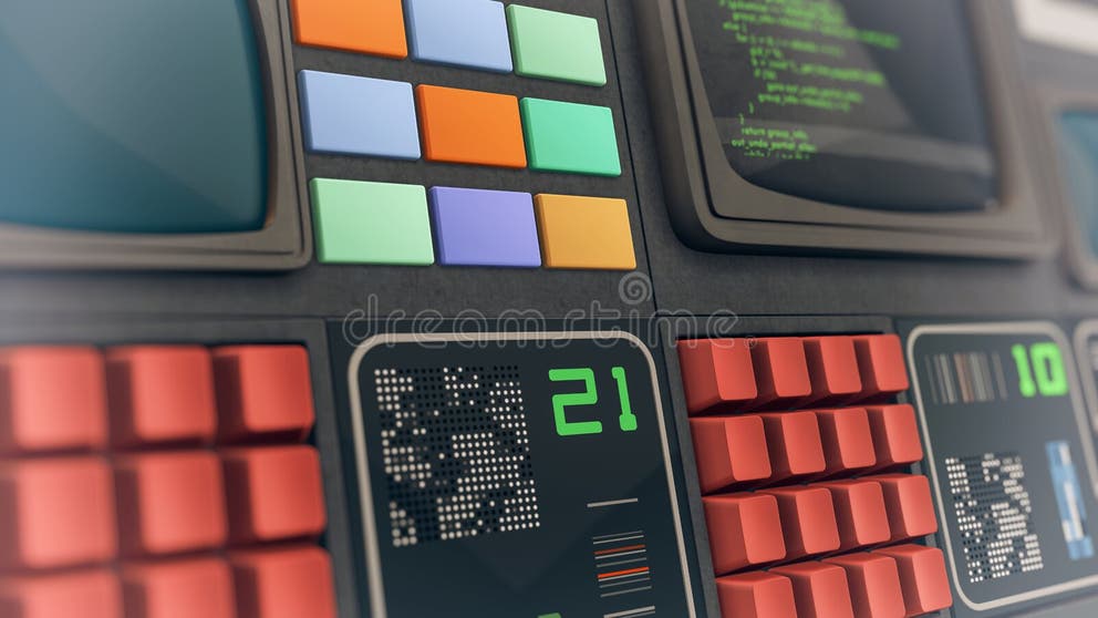 Scifi Computer Screen Retro Stock Illustrations – 451 Scifi Computer ...