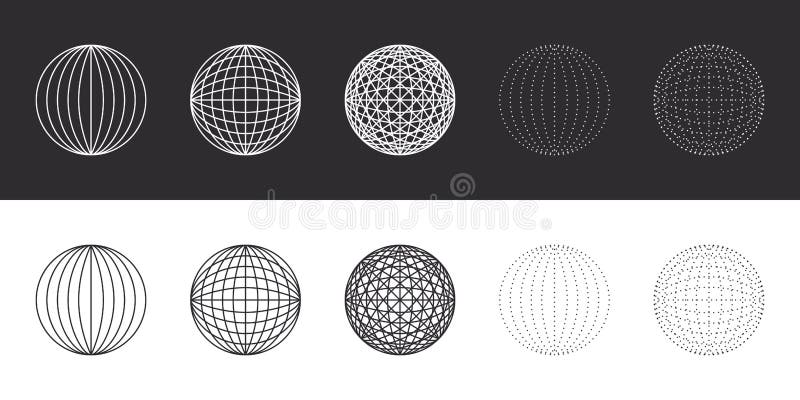 Retro Futuristic Design Elements. Geometric Abstract Shapes. Retrowave ...