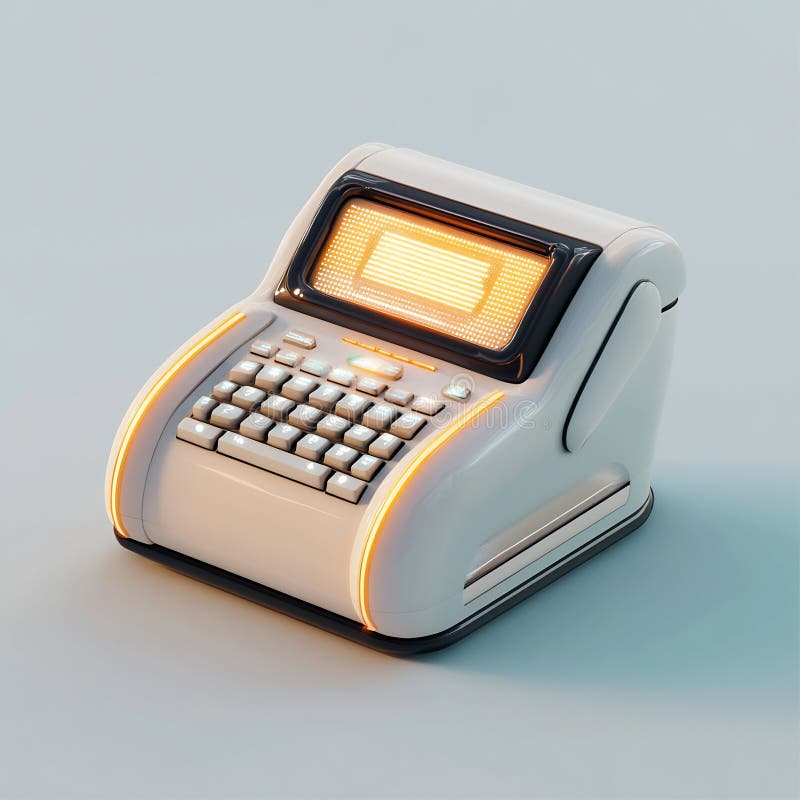 Retro-futuristic Device Resembling a Typewriter with Modern Design ...