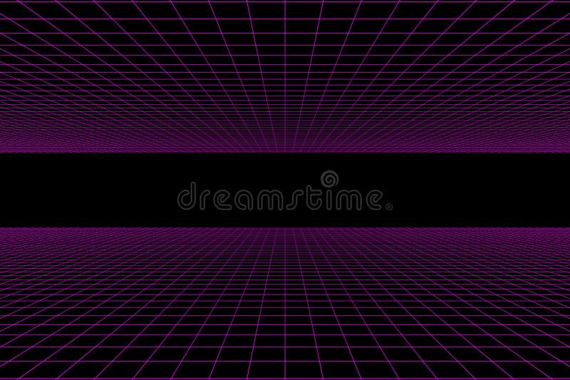 Retro Futuristic Double Grid Stock Illustration - Illustration of shape ...