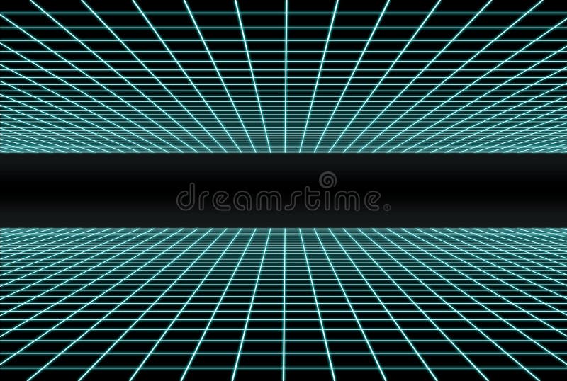 Retro Futuristic Double Grid Stock Illustration - Illustration of ...