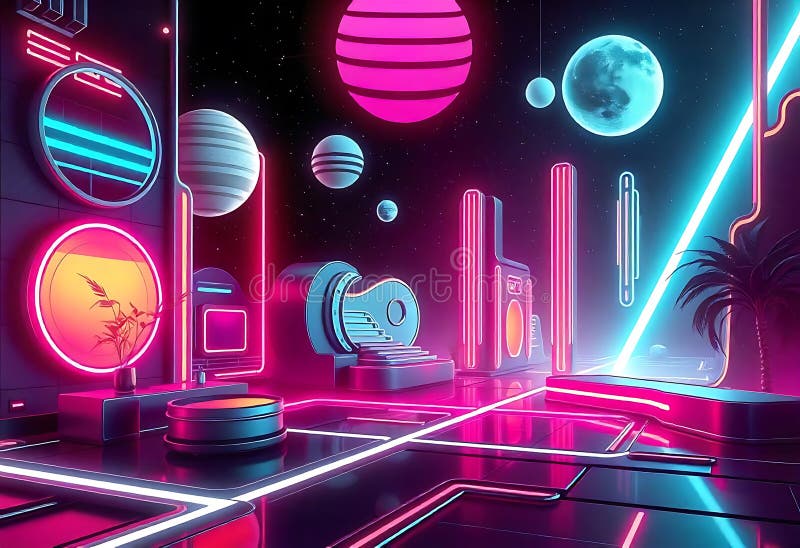 Retro Futuristic Elements,Retro Futuristic Background,Retro Futuristic ...
