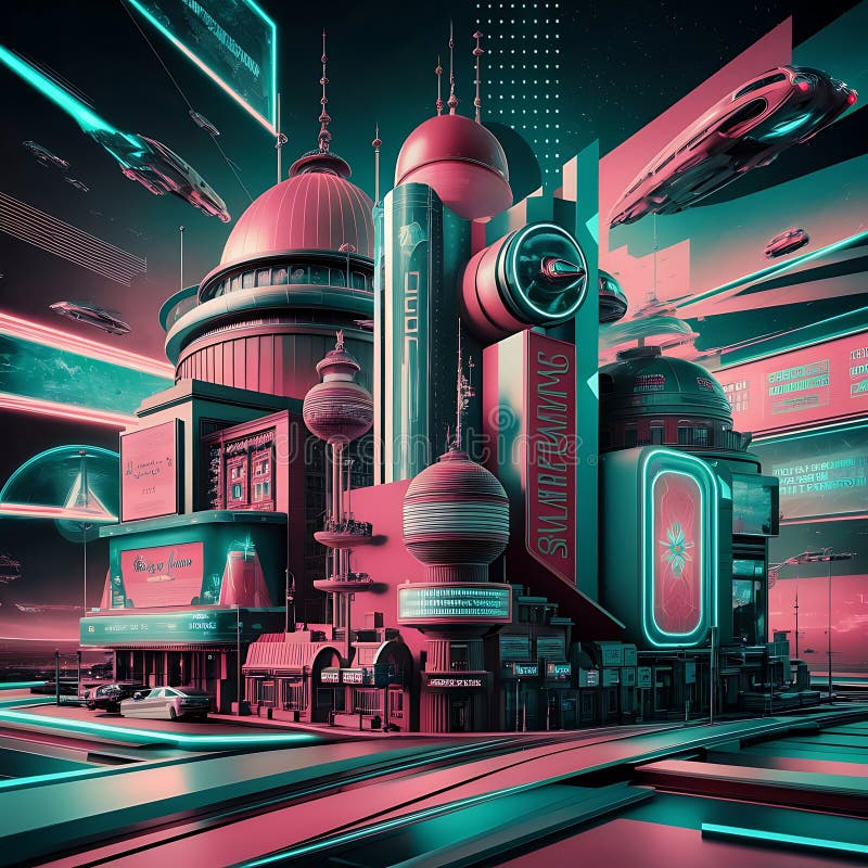 Retro Futuristic Elements,Retro Futuristic Background,Retro Futuristic ...