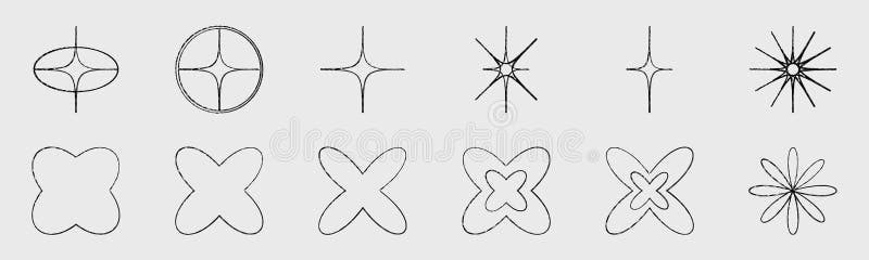 Retro Futuristic Elements for Design. Large Set of Retro Objects for ...