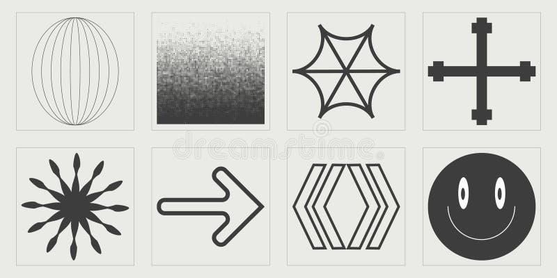 Retro Futuristic Elements for Design. Large Set of Retro Objects for ...