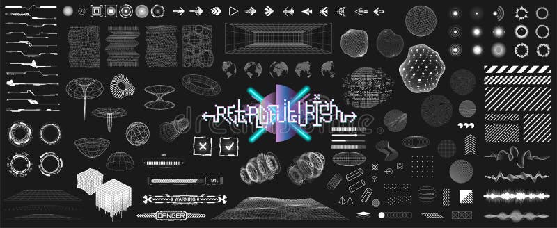 Retro Futuristic Forms Tech Cyberpunk User Interface Element for Ui Ux ...