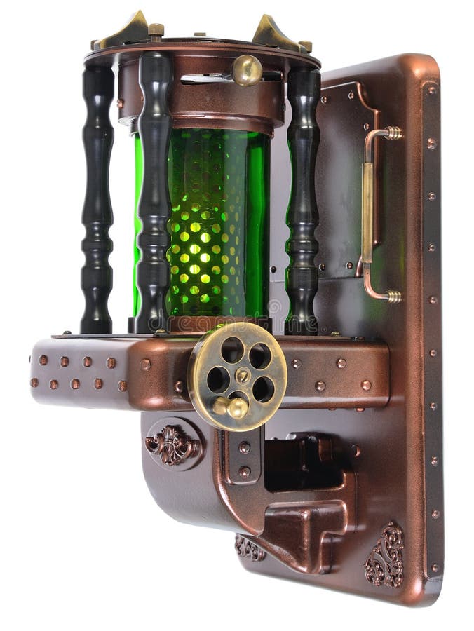 Retro futuristic lamp stock image. Image of metal, future - 193334603