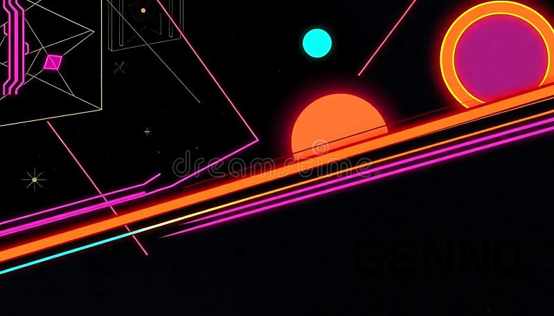 Retro Futuristic Neon Light Color Background Stock Photo - Image of ...
