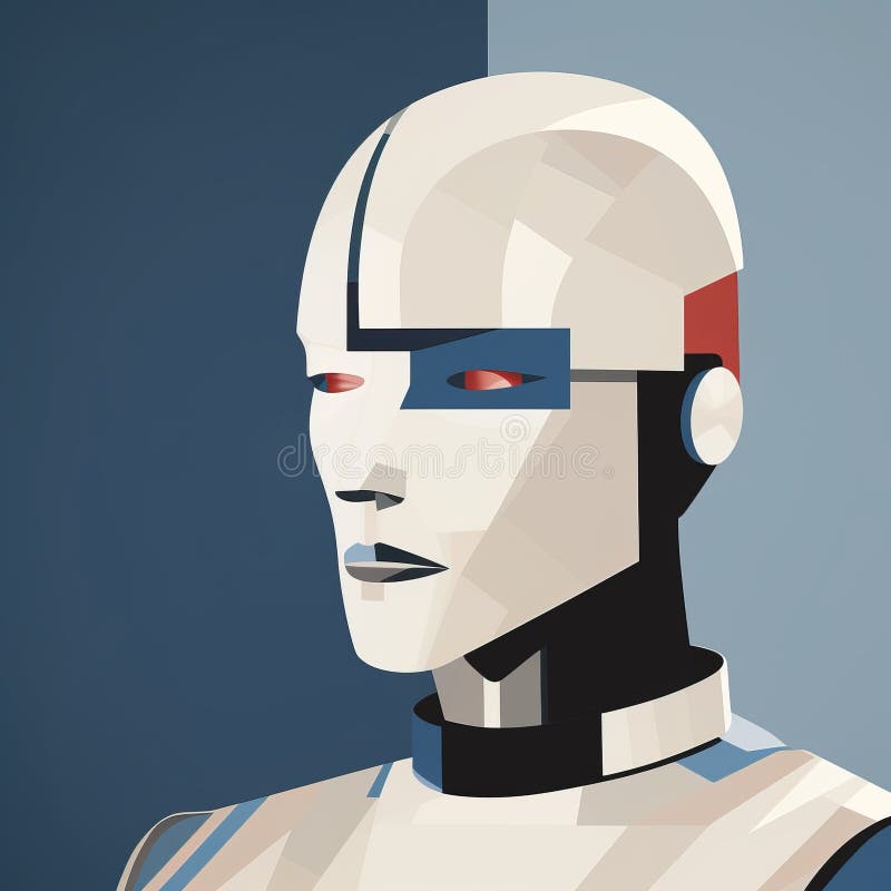 Retro-futuristic Packaging Robot Soldier Painting Stock Illustration ...