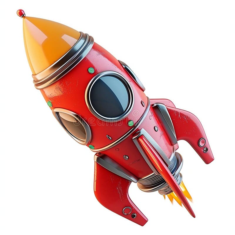 Retro Futuristic Rocket Launch. Generative Ai Stock Illustration ...