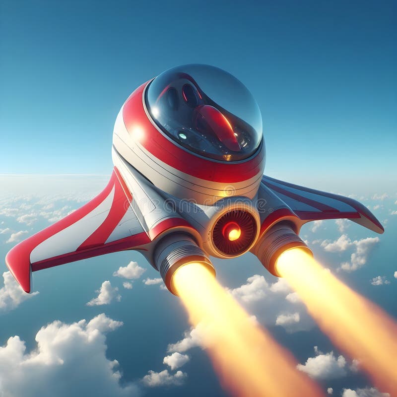 Retro Futuristic Rocket Launch Stock Image - Image of design, aviation ...
