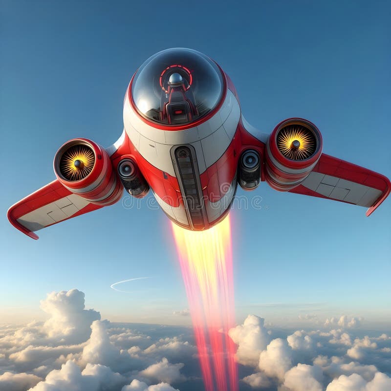 Retro Futuristic Rocket Launch Stock Photo - Image of celestial ...