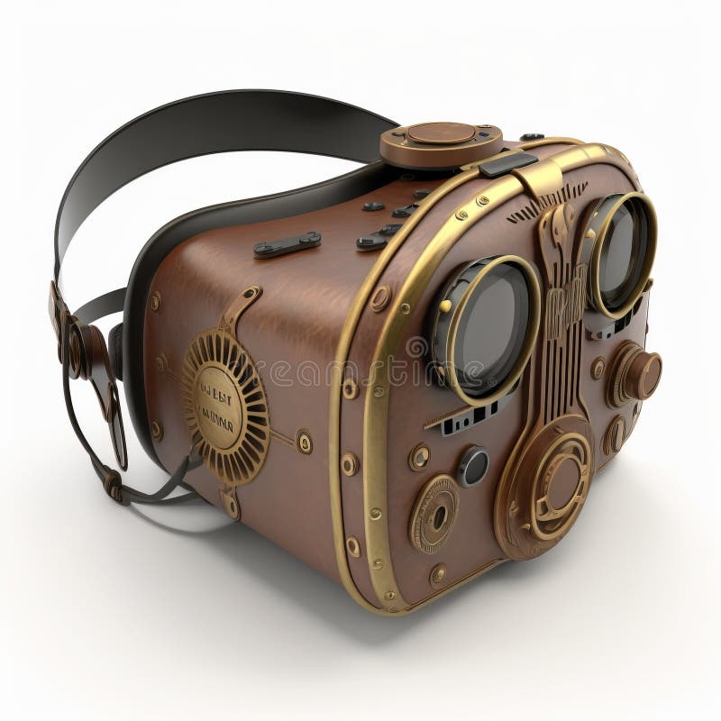 A Retro Futuristic VR Headset on a White Background. Created Using ...