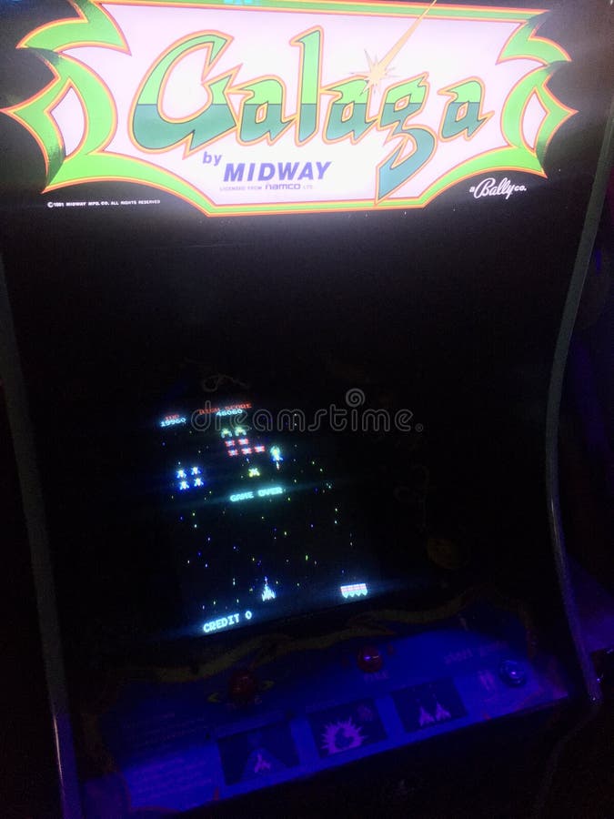 Retro Galaga Machine Arcade Game Editorial Stock Image - Image of ...