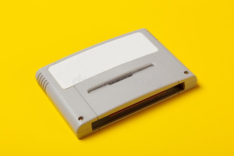 A Retro Game Cartridge with Blank Label Stock Photo - Image of plastic ...