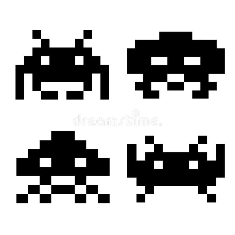 Retro game characters stock vector. Illustration of game - 25606837