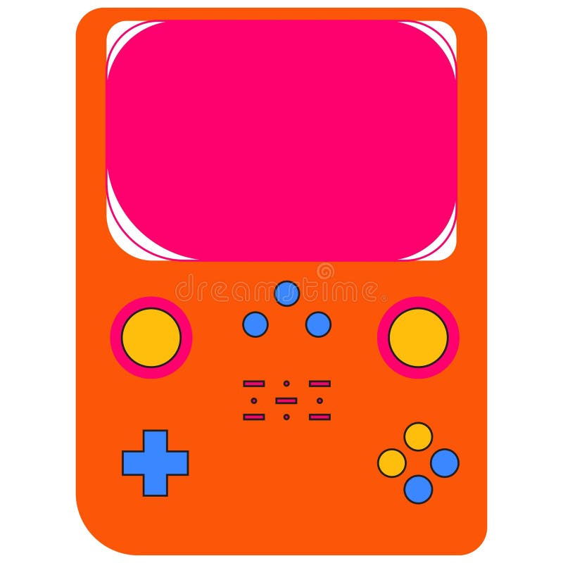 Retro Game Console in Colorful Design. Isolated on White Background ...