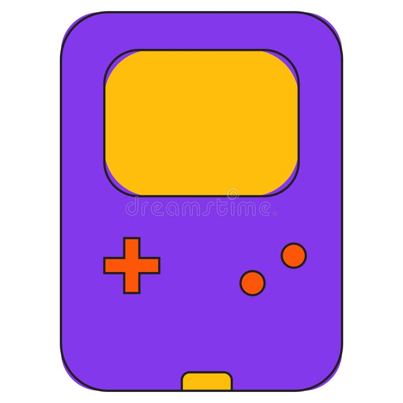 Retro Game Console in Colorful Design. Isolated on White Background ...