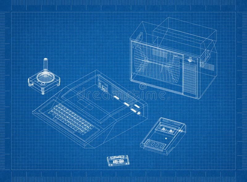 Retro Game Console Architect Blueprint Stock Illustration ...