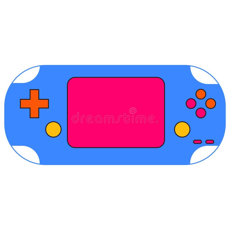 Retro Game Console in Colorful Design. Isolated on White Background ...