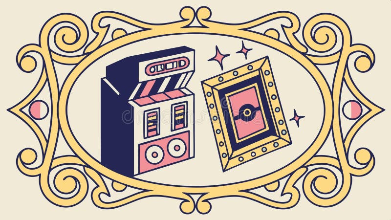 Retro Game Console Corner, Vintage Arcade Design for Gaming Themes and ...