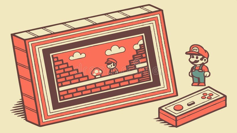 Retro Game Console, Vintage Gaming , 8,bit Style Art Vector Design ...