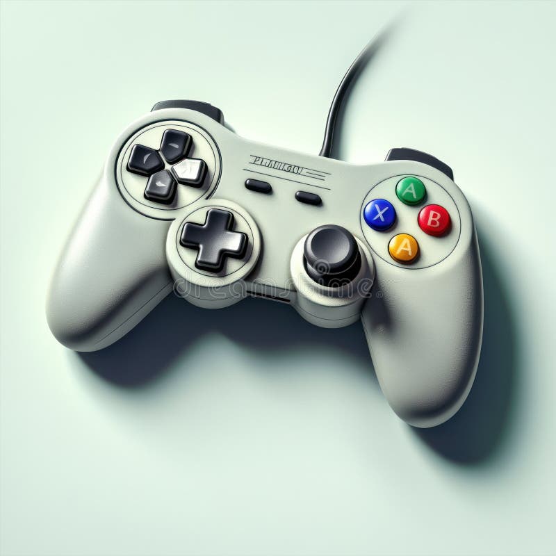 Retro Gaming Controller on Light Background Stock Illustration ...