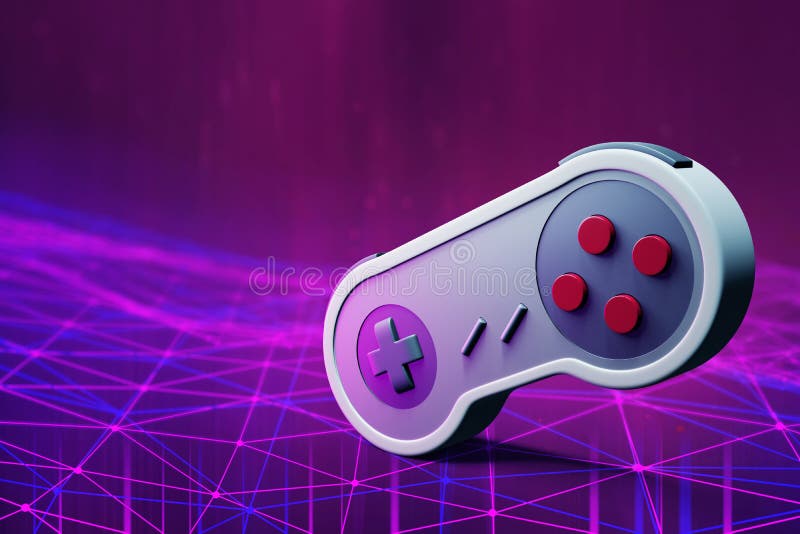 Retro Game Controller on 3d Illustrations Stock Illustration ...