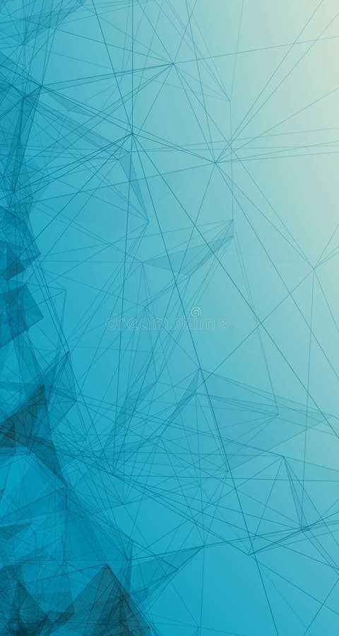 Abstract Blue Plexus Polygons on White Gradient Skyscraper Banner ...