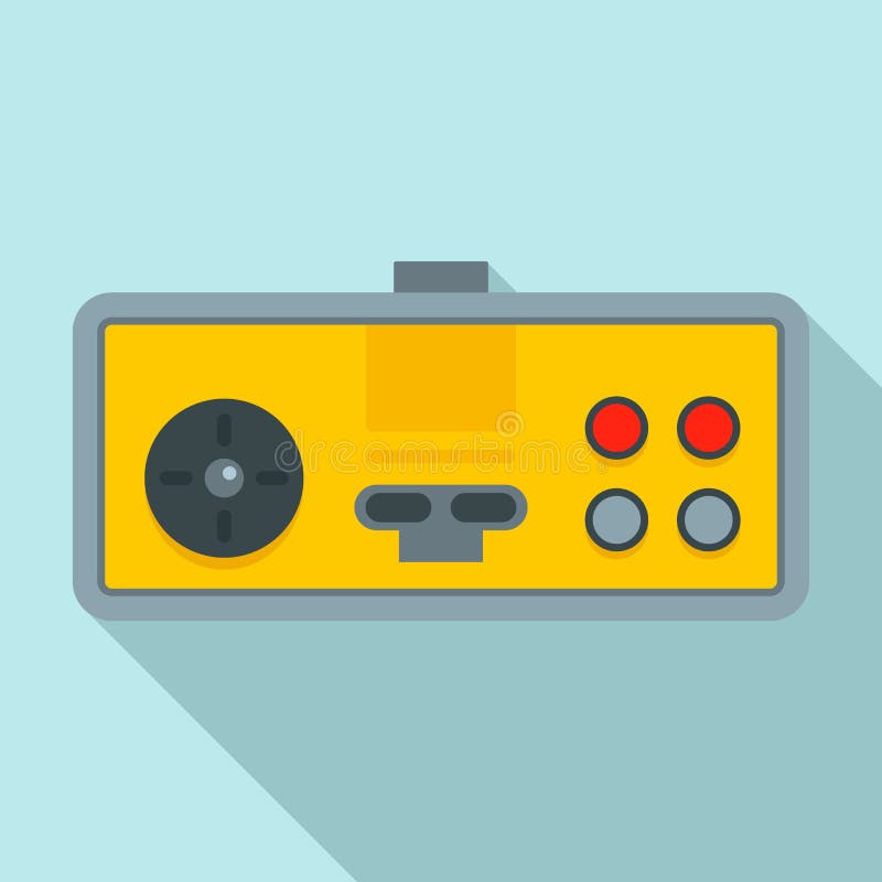 Retro Game Joystick Icon, Flat Style Stock Vector - Illustration of ...