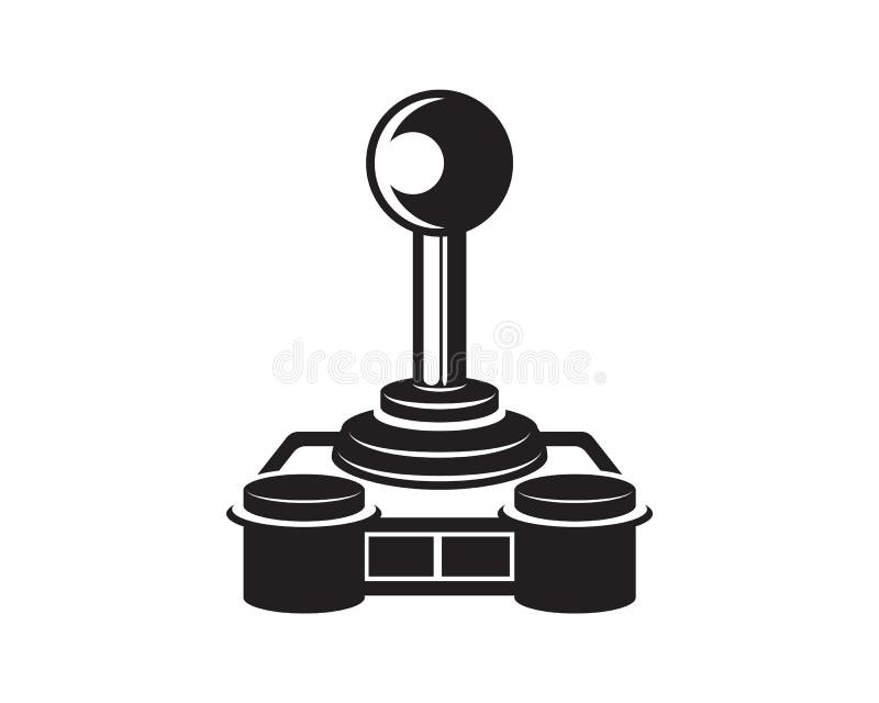 Retro Game Joystick Illustration with Silhouette Style Stock Vector ...
