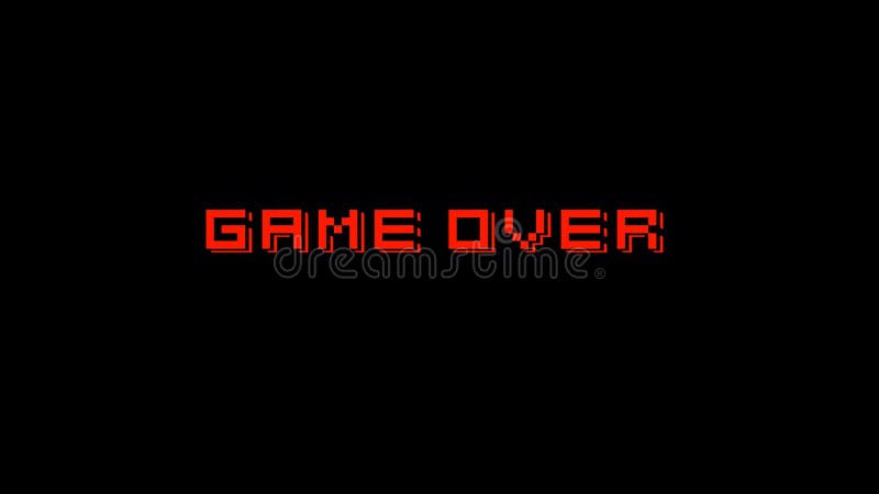 Retro Game Over Text on Black Background Stock Illustration ...