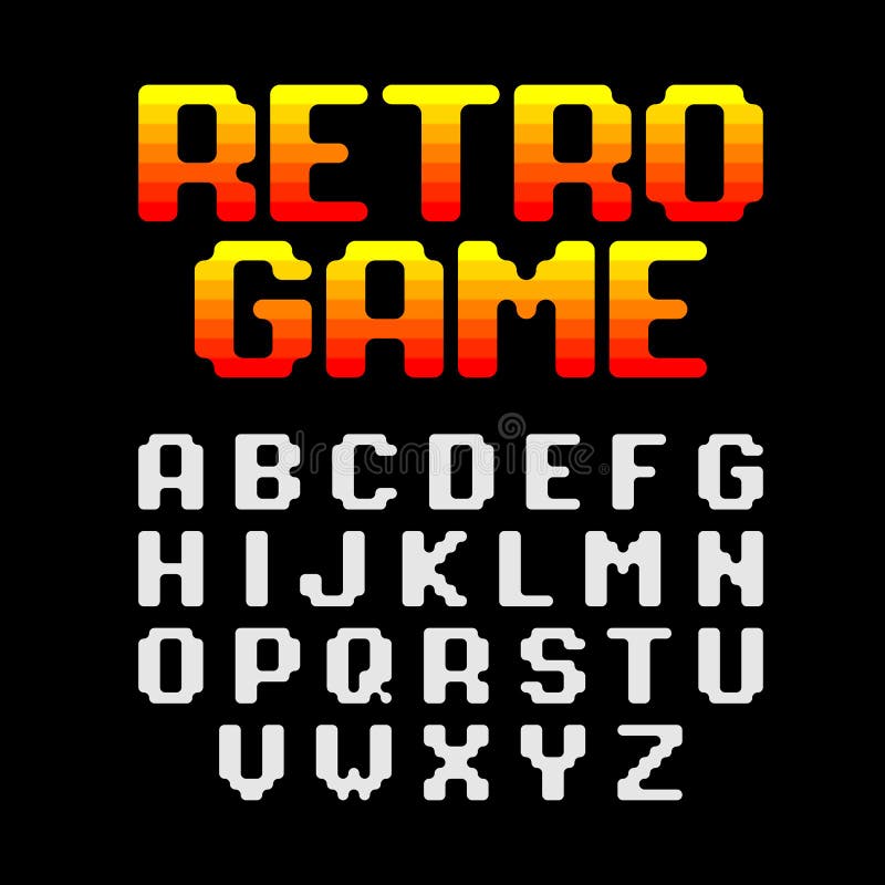 Retro game pixel font stock vector. Illustration of language - 80676810