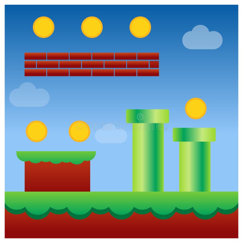 Retro Game Screen Vector Art Design Stock Vector - Illustration of ...