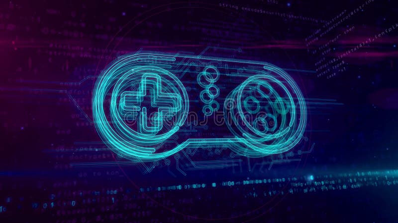 Joystick Gaming and Console Video Play Symbol Digital Concept Stock ...