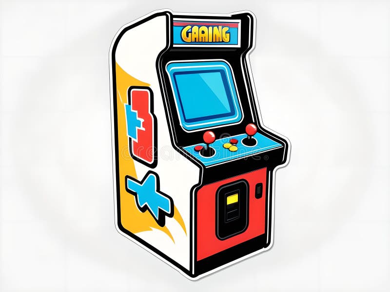 Retro Gaming Arcade Machine Sticker: Lush Graphics & Classic Gaming ...