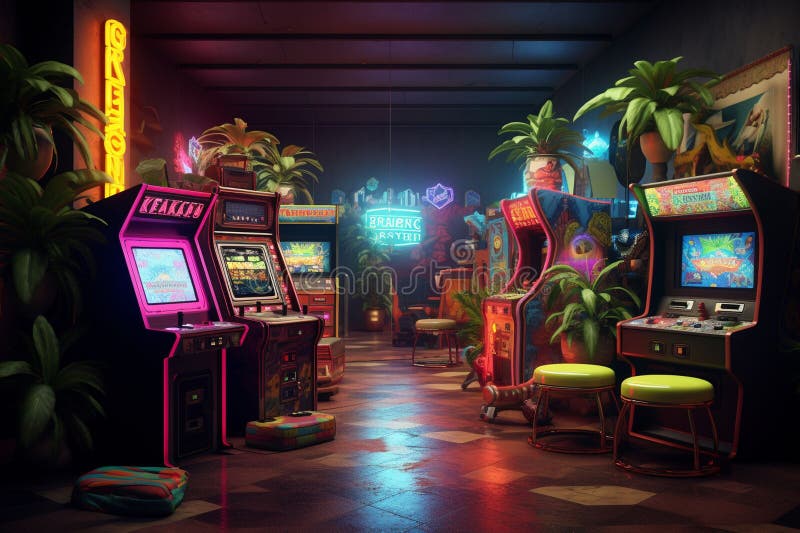 Retro Gaming and Arcade Nostalgia Presenting Stock Illustration ...