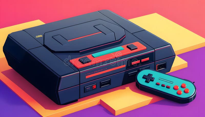 Retro Gaming Console with Controller: a Blast from the Past Stock ...