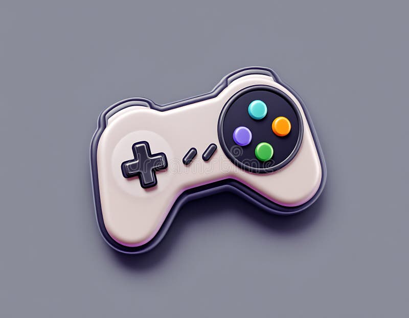 Retro Gaming Controller 3D Render: Nostalgia Meets Modern Design Stock ...