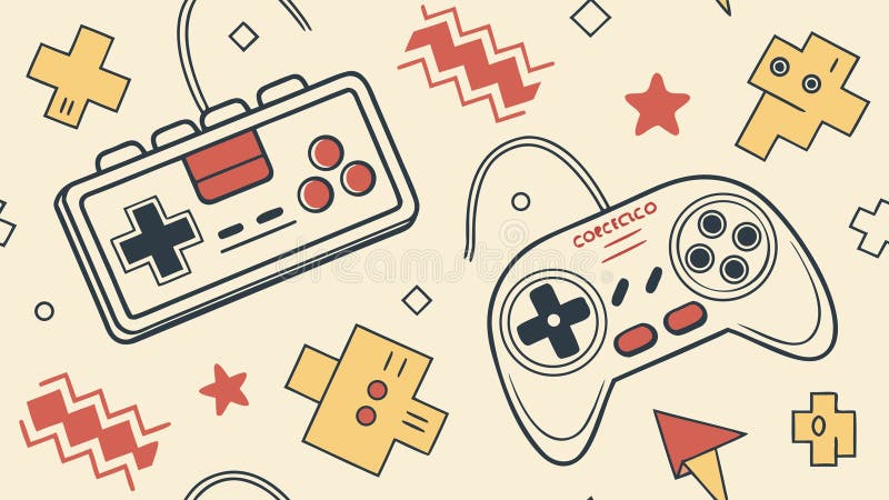 Retro Gaming Controllers with Dynamic Pop Art Elements, Vector Design Generative AI Stock Vector ...