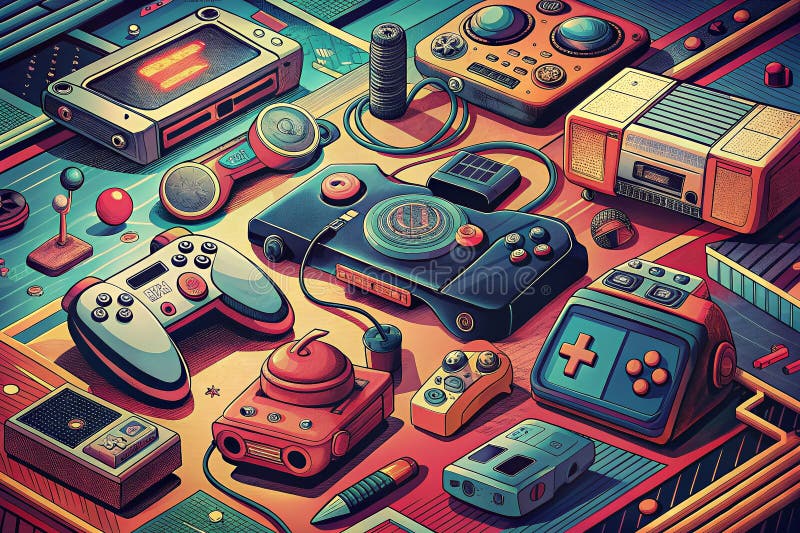 Retro Gaming Evolution a Line Art Celebration of Console Controller VR ...