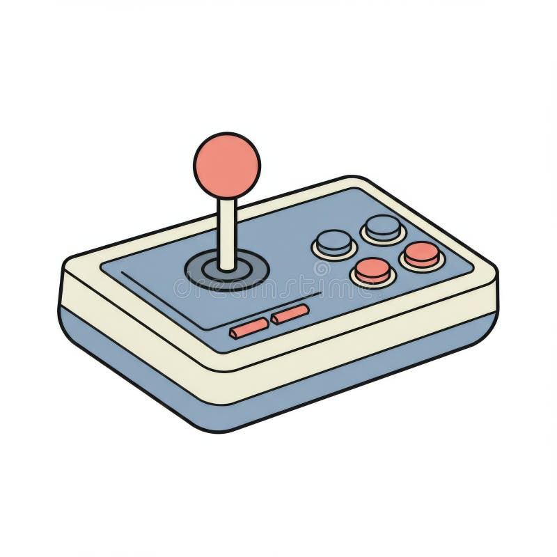 Retro Gaming Joystick Illustration Stock Illustration - Illustration of ...