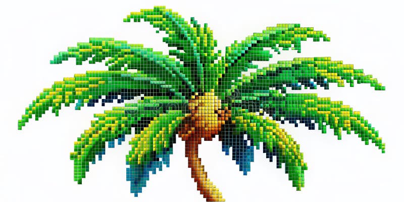 Retro Gaming Palm Tree a 16Bit Pixel Art Element for Game Design and ...