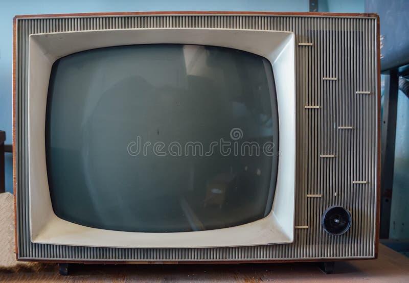 Retro gammal television fotografering för bildbyråer. Bild av presentat ...