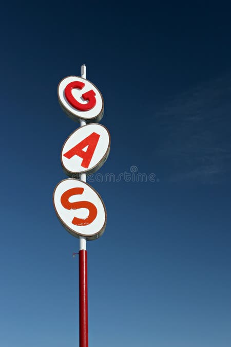 Retro gas sign stock image. Image of retro, fuel, pole - 522525