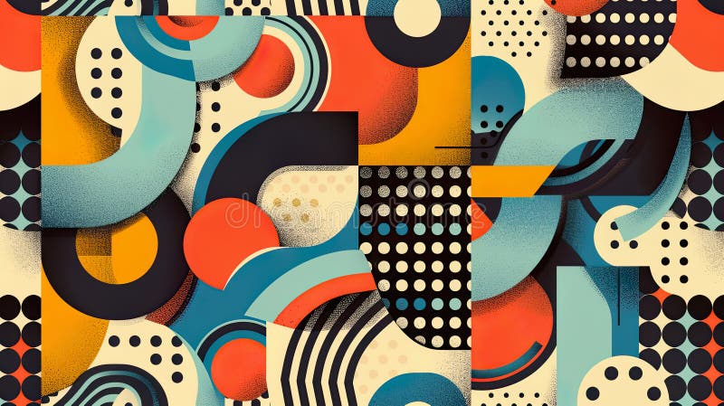 Retro Geometric Abstract Art in Retro Style for Wallpapers and Posters ...