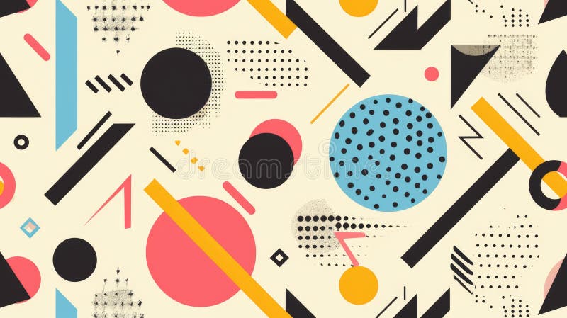 Retro Geometric Abstract Artwork Stock Illustration - Illustration of ...