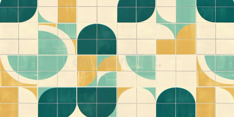 Retro Geometric Abstract Tile Pattern. Vintage Background Stock Image ...